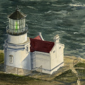 Point Conception Lighthouse, Santa Barbara Channel, CA. Green Light ...
