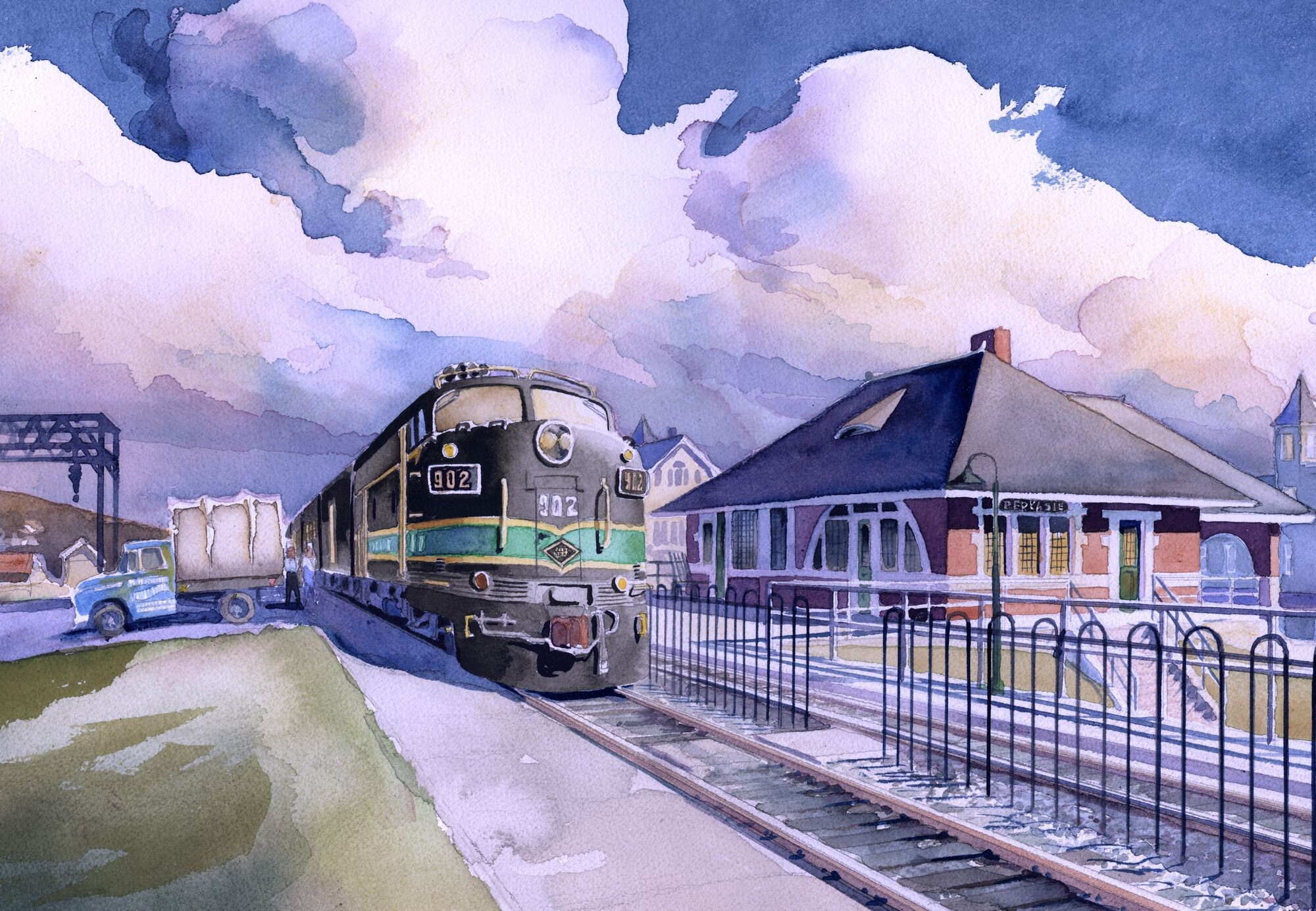 Reading RR #902, Perkasie, Pennsylvania. Art Deco Streamline Train ...