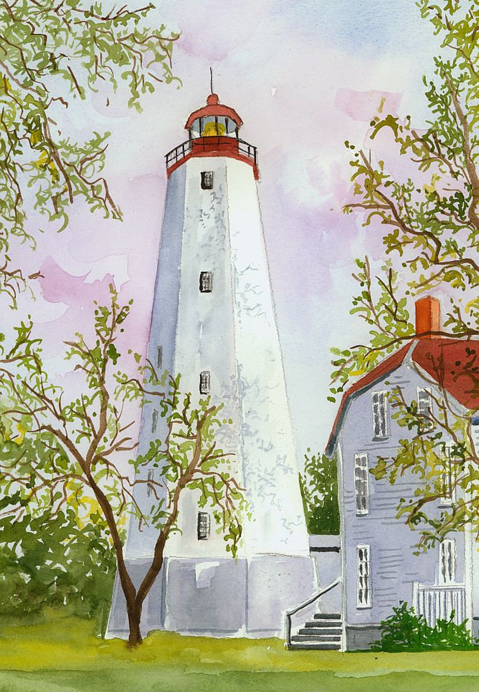 Sandy Hook Lighthouse, Gateway NRA, New Jersey. Closeup Portrait View ...
