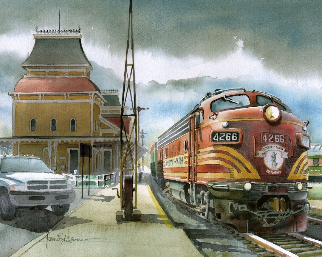 Boston-maine RR Art Deco Streamliner Train, Conway Scenic Railroad ...