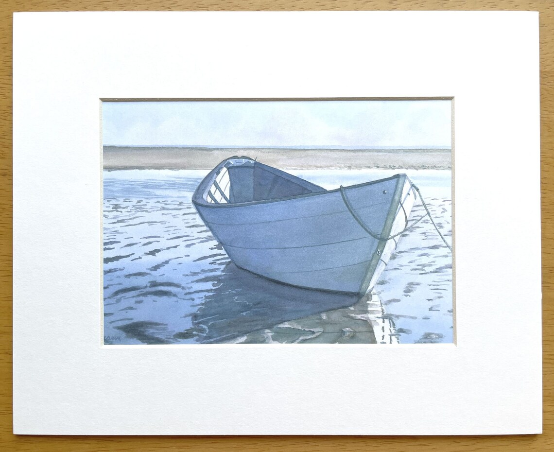 Seashore Serenity. Rowboat & Reflections on Beach at Low Tide. - Etsy