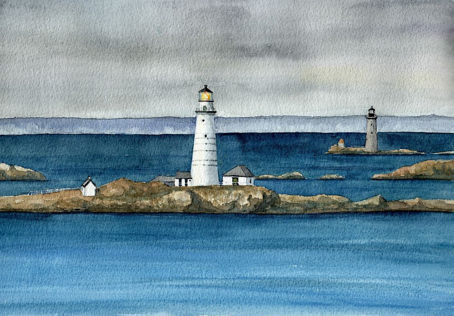 Boston & the Graves Lighthouses Outer Boston Harbor - Etsy