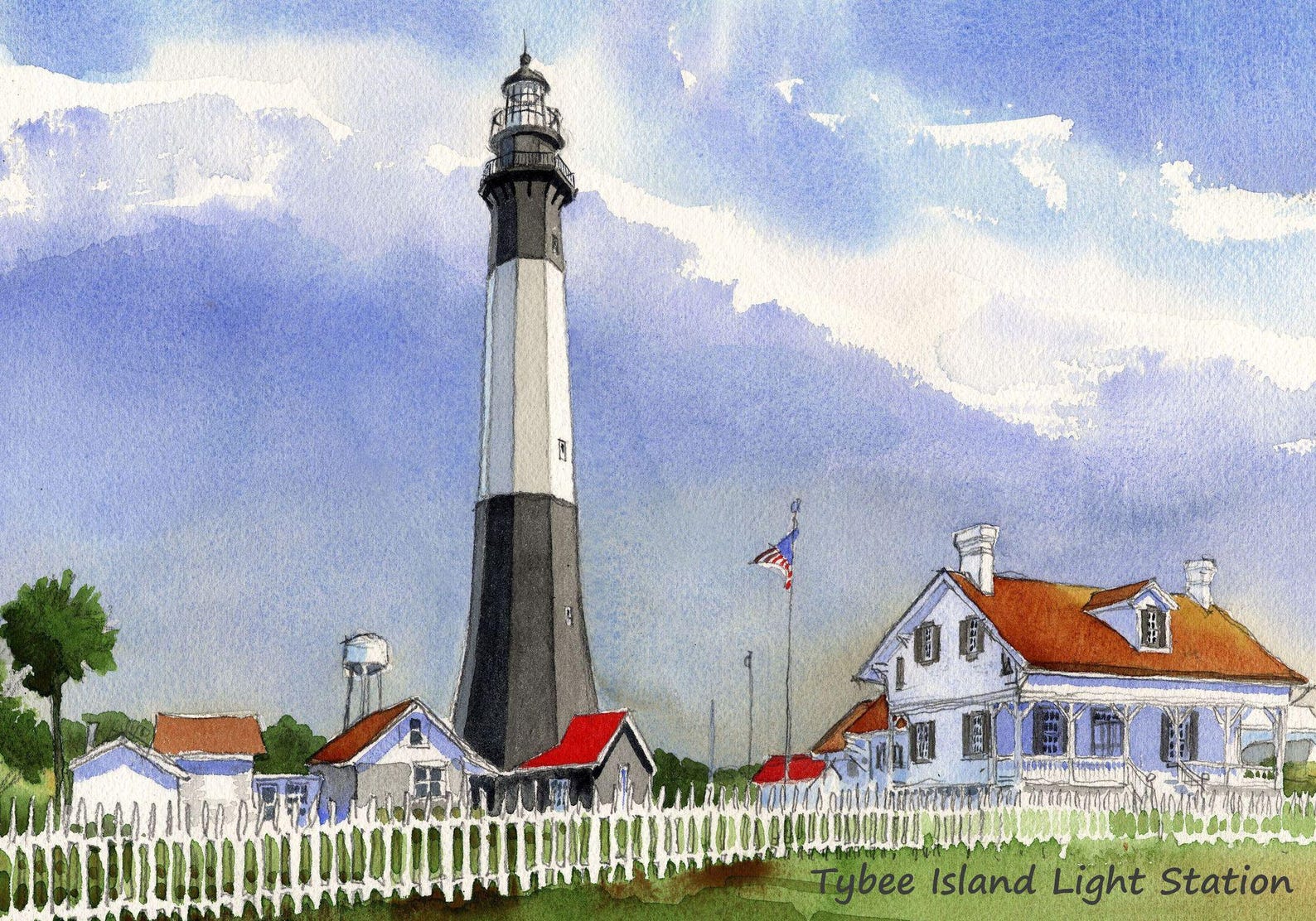 Tybee Island Lighthouse Fridge Magnet 3.5x5". Savannah Beach, Georgia ...