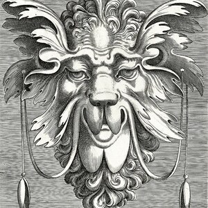 Funny Grotesque Masks Vintage Art Printable Coloring Pages. 6 Bizarre ...