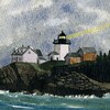 Two Bush Island Lighthouse, Penobscot Bay, Maine. Sunset Portrait View ...