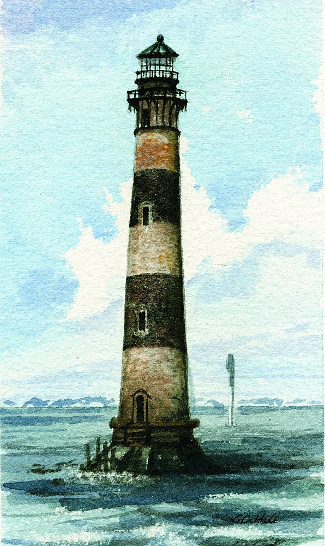 Morris Island Lighthouse Folly Beach South Carolina. | Etsy