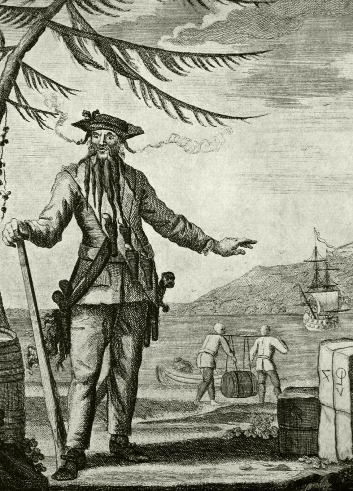 Blackbeard Notecard Set. Vintage 18c B&w Illustrations of - Etsy