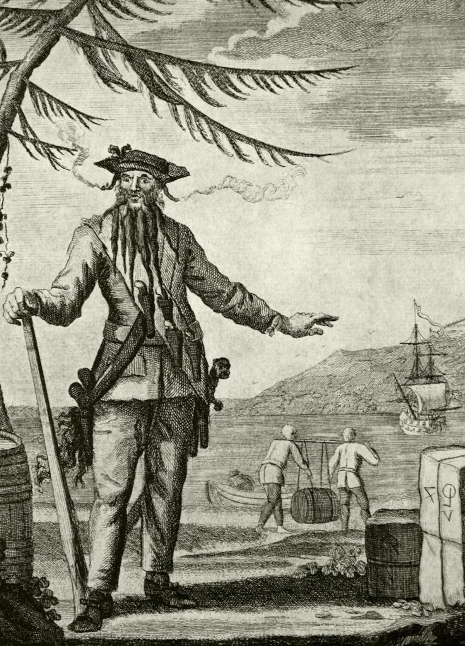 Blackbeard Notecard Set. Vintage 18c B&w Illustrations of - Etsy