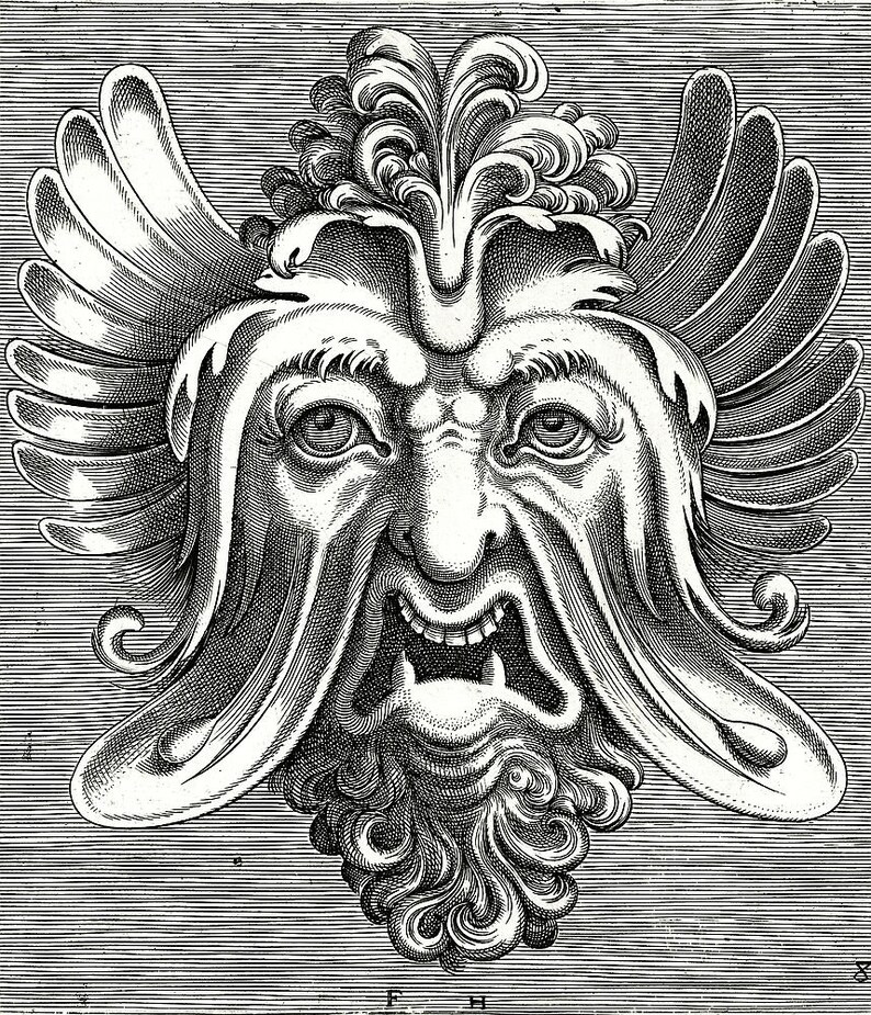 Fierce Grotesque Masks Vintage Art Printable Coloring Pages. 6 - Etsy