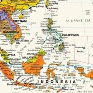 World Wall Map on Tyvek. Landscape, 28-1/2 X 50 Inches. Colorful ...