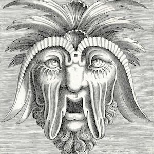 Fierce Grotesque Masks Vintage Art Printable Coloring Pages. 6 Weird ...
