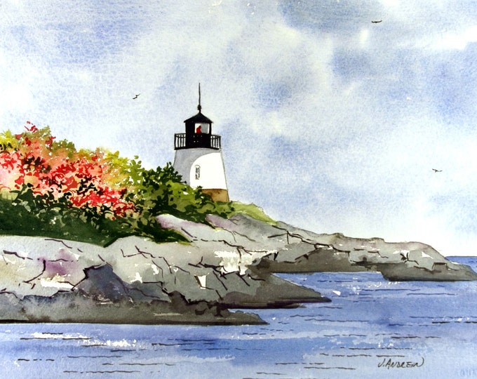 Castle Hill Lighthouse, Newport, Rhode Island. Daytime Landscape. Roses ...