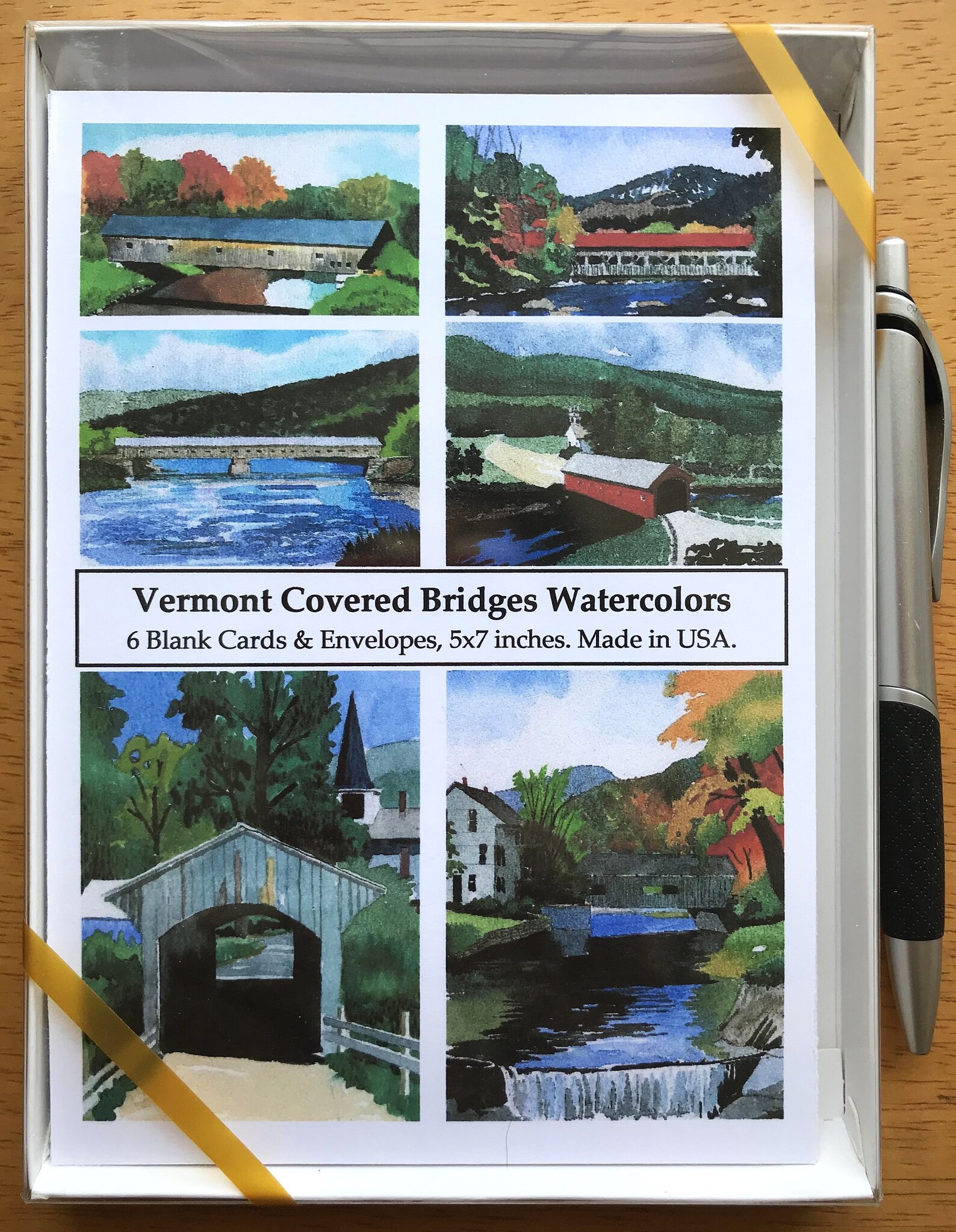 Vermont Covered Bridges Notecard Collection. 6 Watercolor Paintings of ...