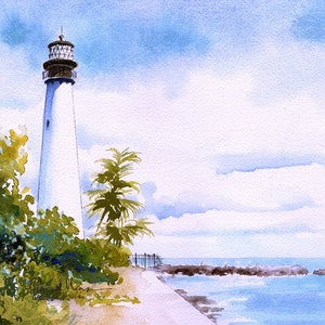 Cape Florida Lighthouse & Jetty Key Biscayne Florida. James - Etsy