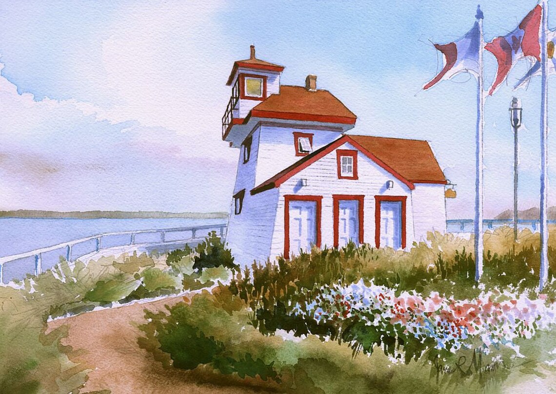 Fort Point Lighthouse, Liverpool, Nova Scotia, Canada. Red & White ...