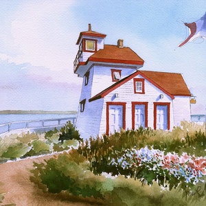 Fort Point Lighthouse, Liverpool, Nova Scotia, Canada. Red & White ...
