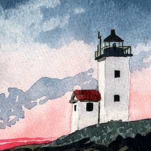 Two Bush Island Lighthouse, Penobscot Bay, Maine. Sunset Portrait View ...