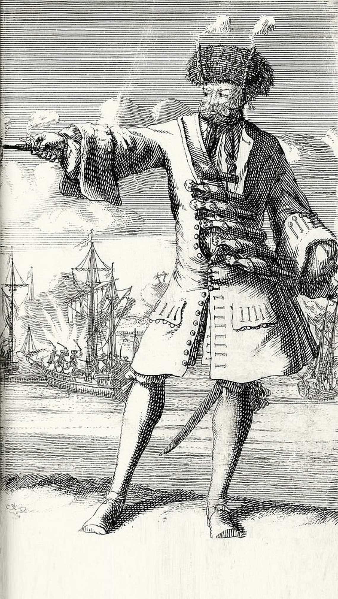 Blackbeard Firing Pistol. New Prints Notecards of Vintage 18c | Etsy