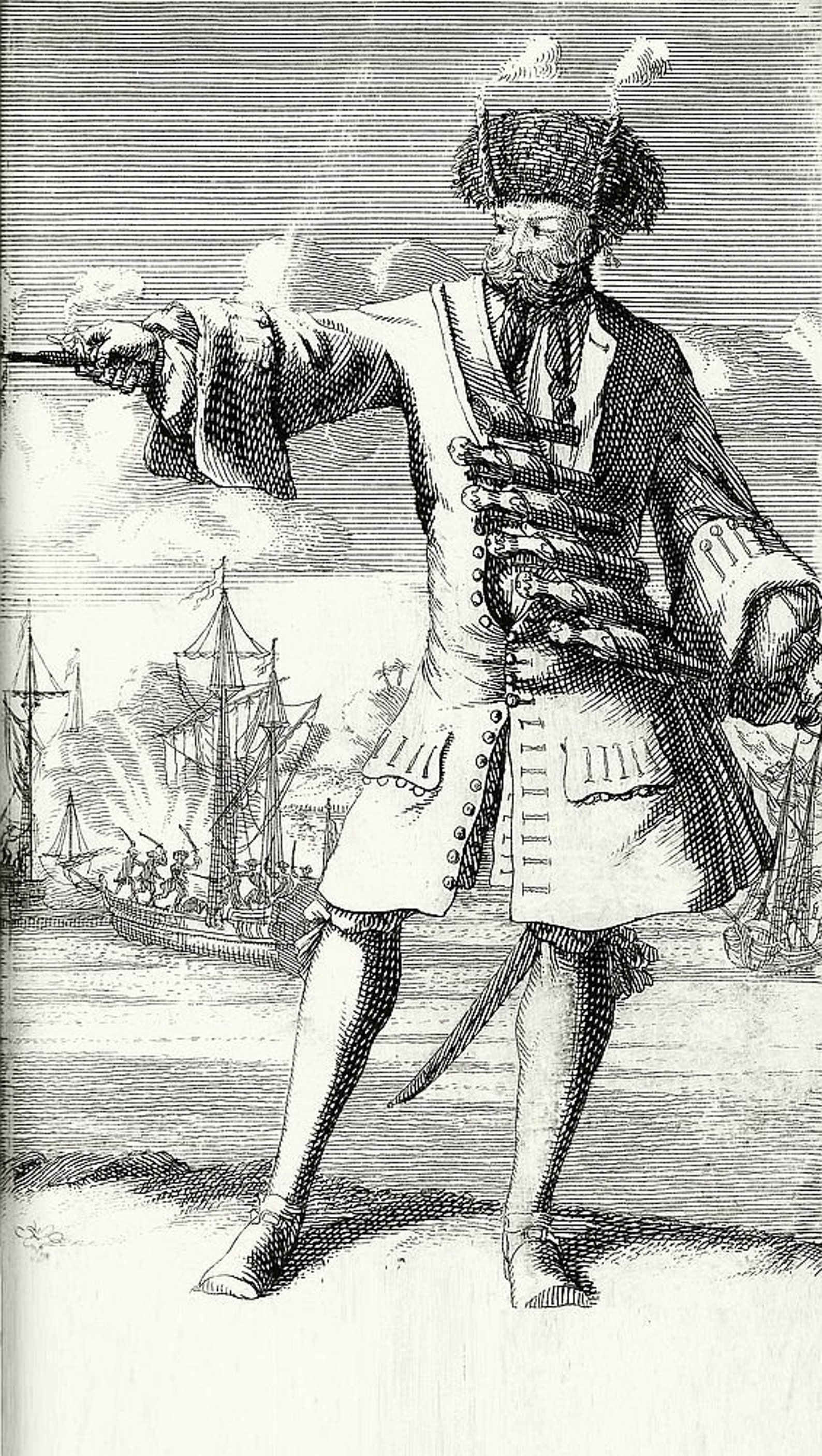 Blackbeard Firing Pistol. New Prints Notecards of Vintage 18c | Etsy