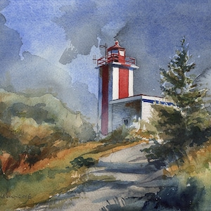 Prim Point Lighthouse, Digby Gut, Nova Scotia, Canada. Vertical Red ...