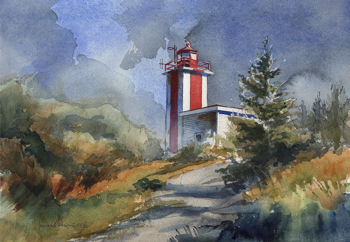 Prim Point Lighthouse, Digby Gut, Nova Scotia, Canada. Vertical Red ...