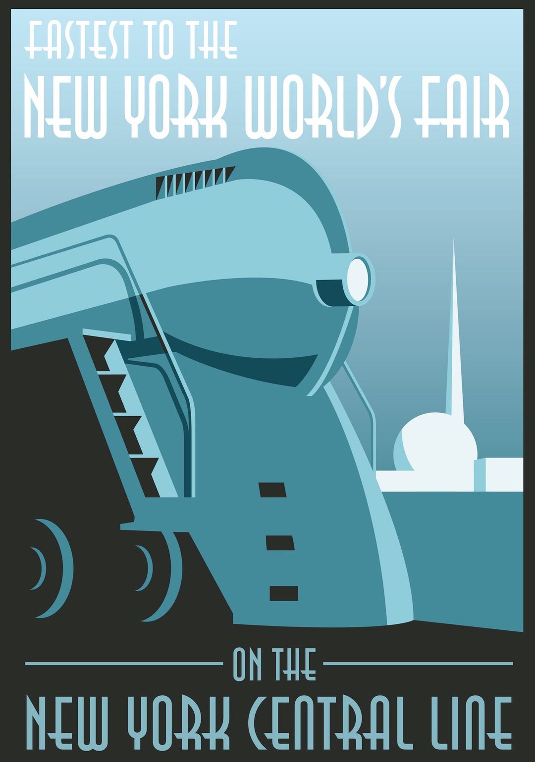 New York Central Railroad 1939 World’s Fair Art Deco Poster. New ...