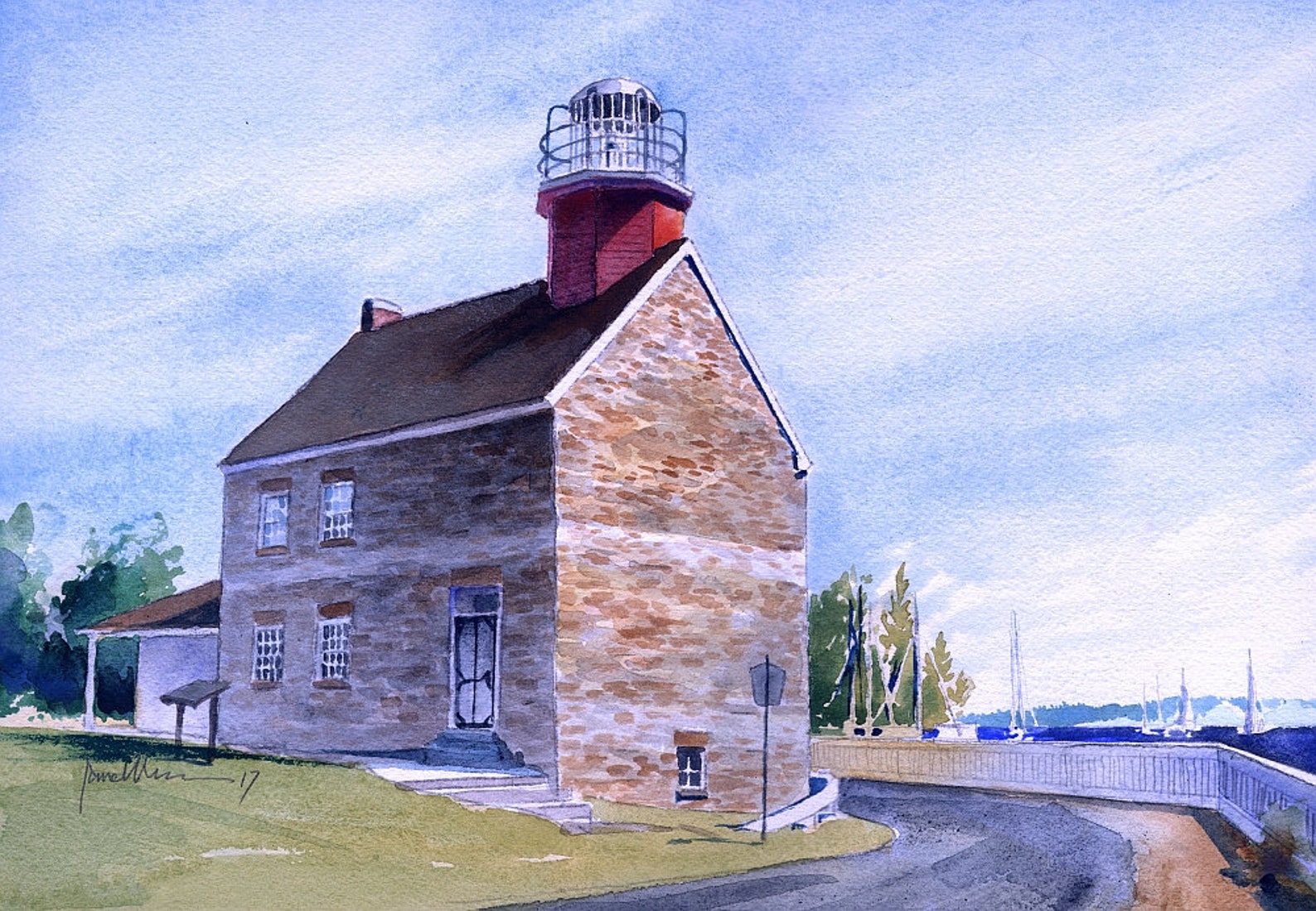 Selkirk Lighthouse Back View, Salmon River Marina, Lake Ontario ...