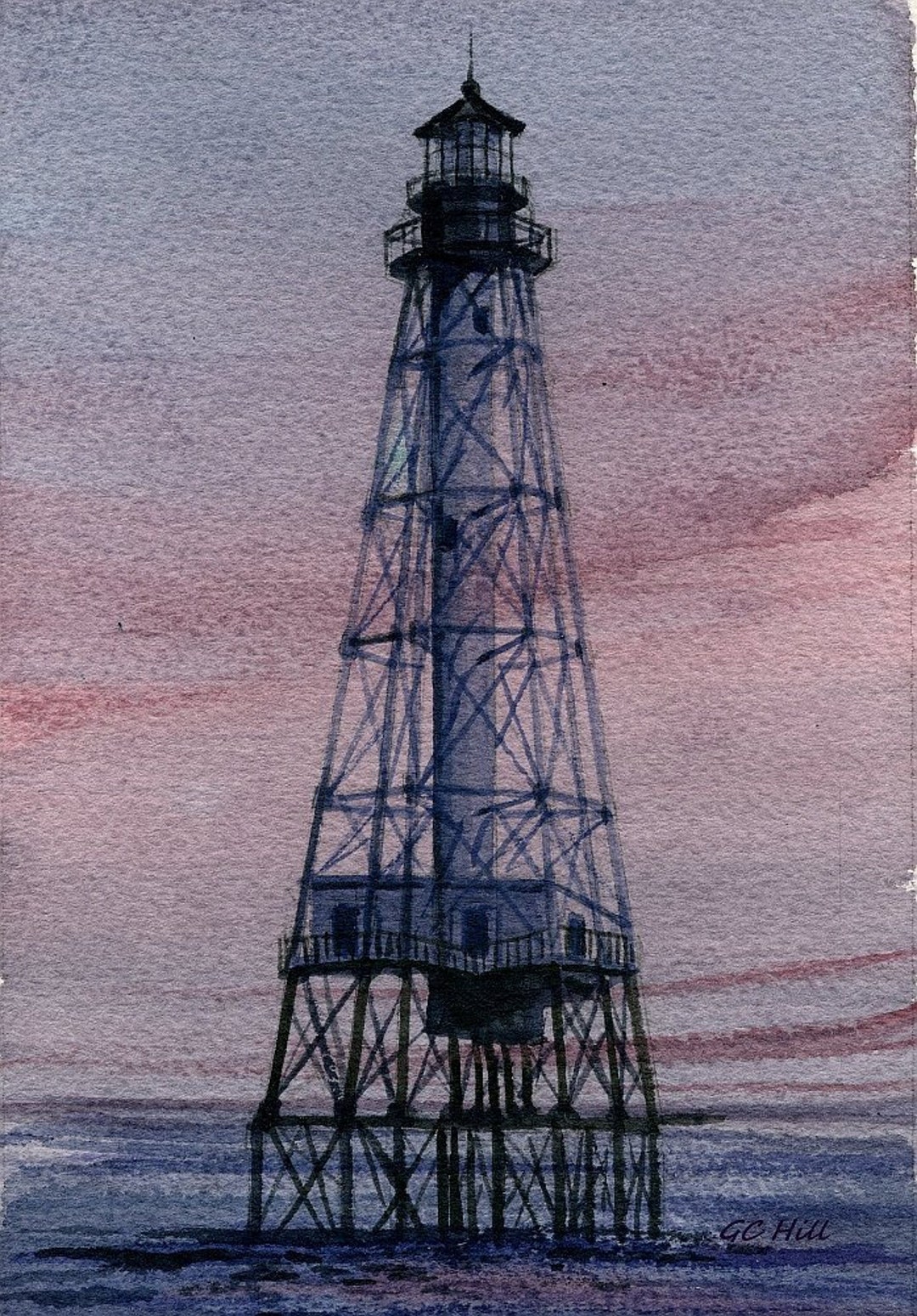 Alligator Reef Lighthouse, Matecumbe Key, Florida. Purple Sunset at ...