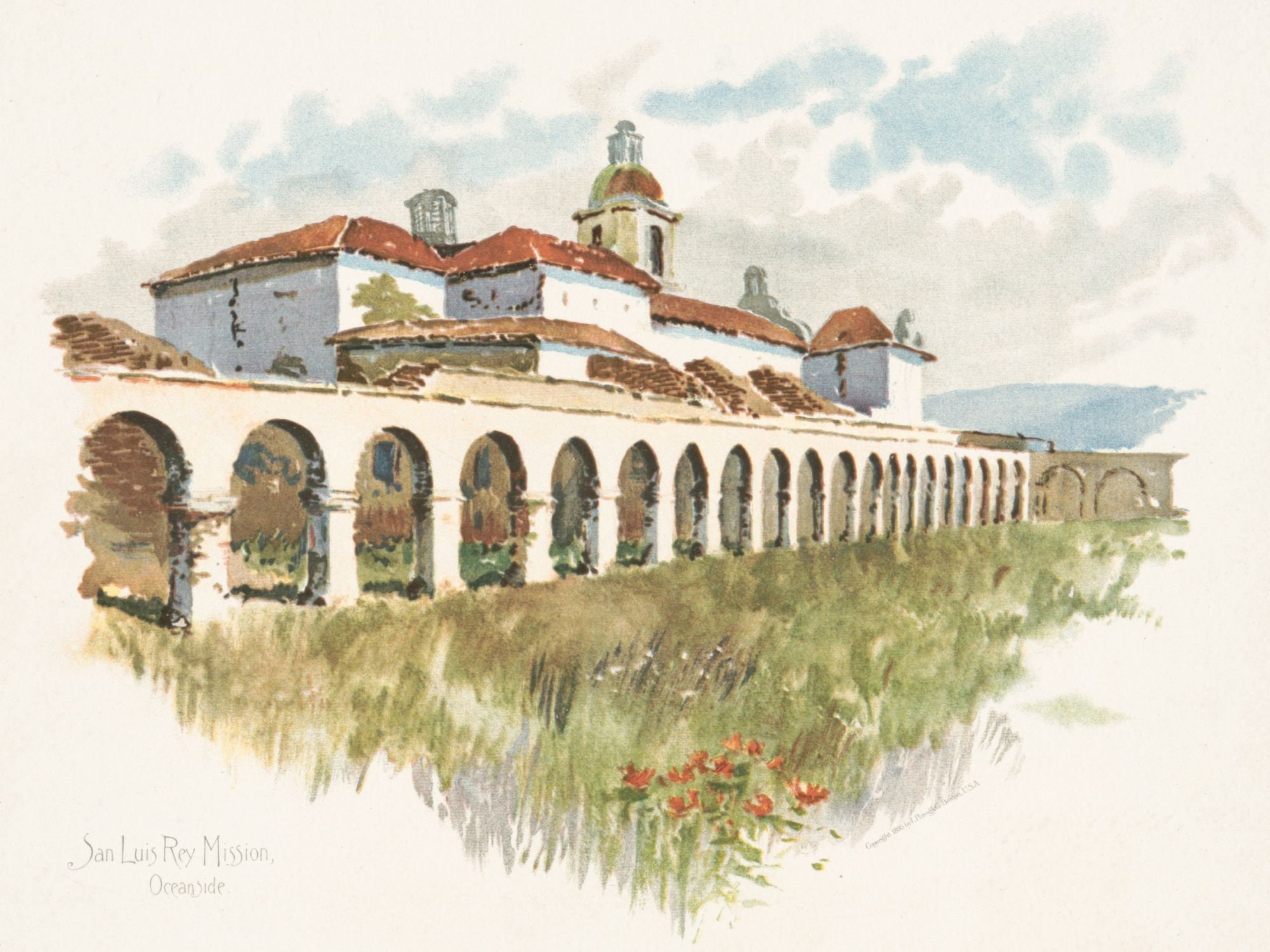 California Missions Historic Views Notecard Set. 8 Watercolor ...