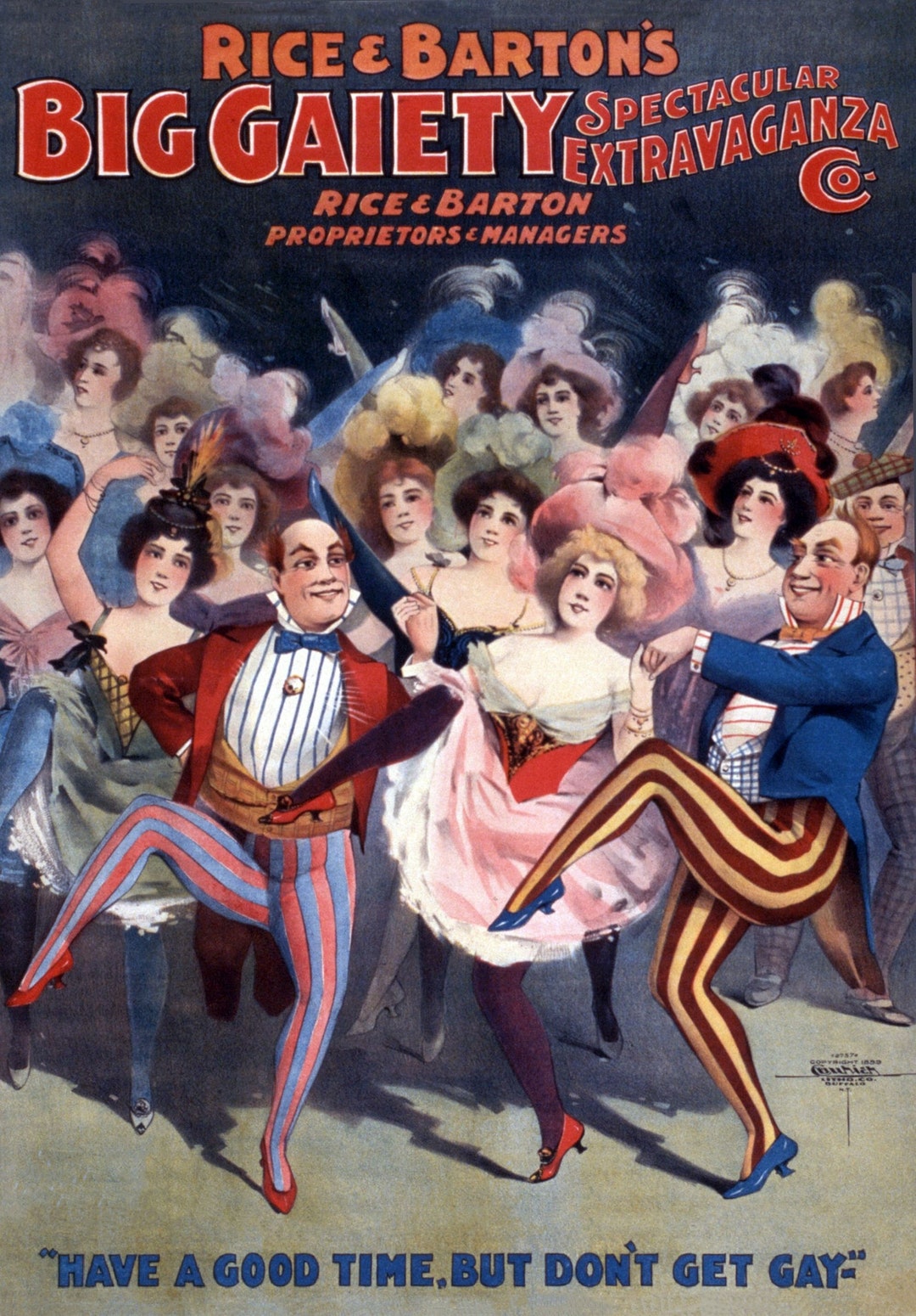 Vintage Burlesque Dancers Theater Poster. Rice & Barton's Big Gaiety ...
