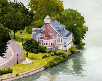 Turtle Rock Lighthouse Boathouse Row Fairmount Park | Etsy