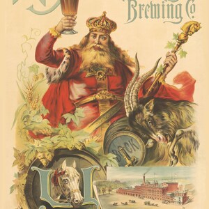 Yuengling Bock Beer 1890 Ad Vintage Poster. Pottsville PA Brewery ...