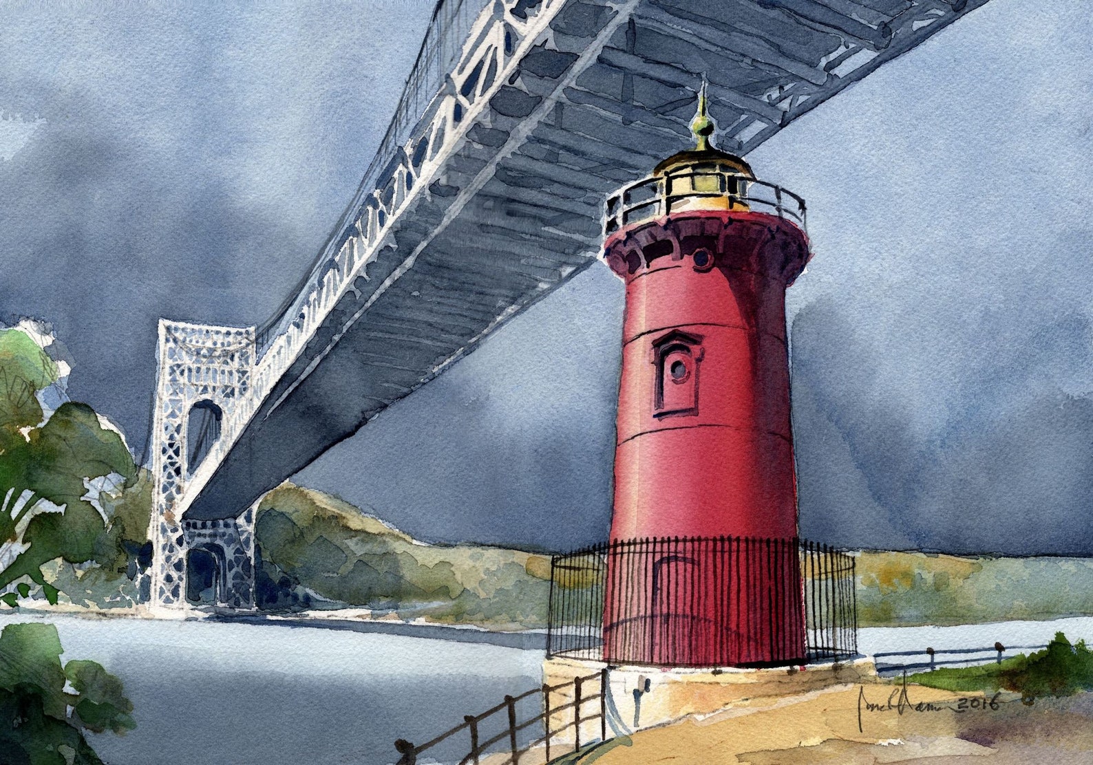 Little Red Lighthouse NYC Fridge Magnet 3.5x5. George - Etsy