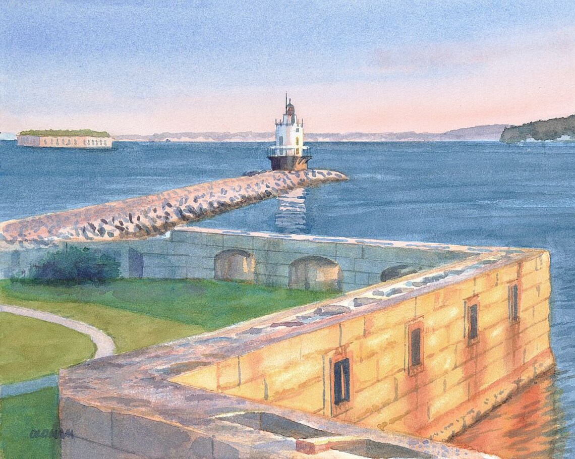 Spring Point Ledge Lighthouse Fort Preble Fort Gorges - Etsy