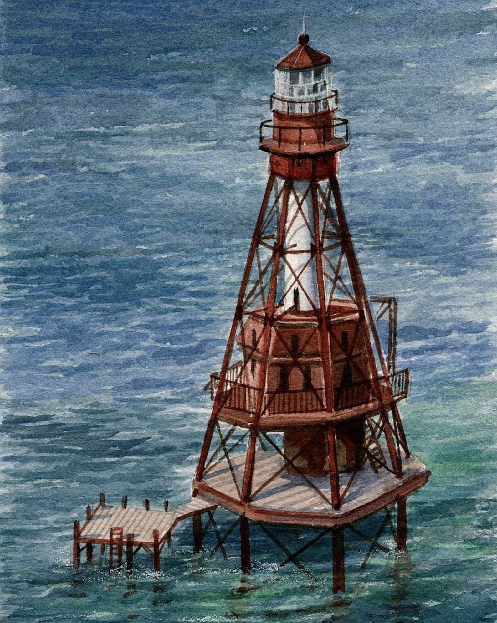 American Shoal Lighthouse Florida Keys. Diver's Delight. - Etsy UK