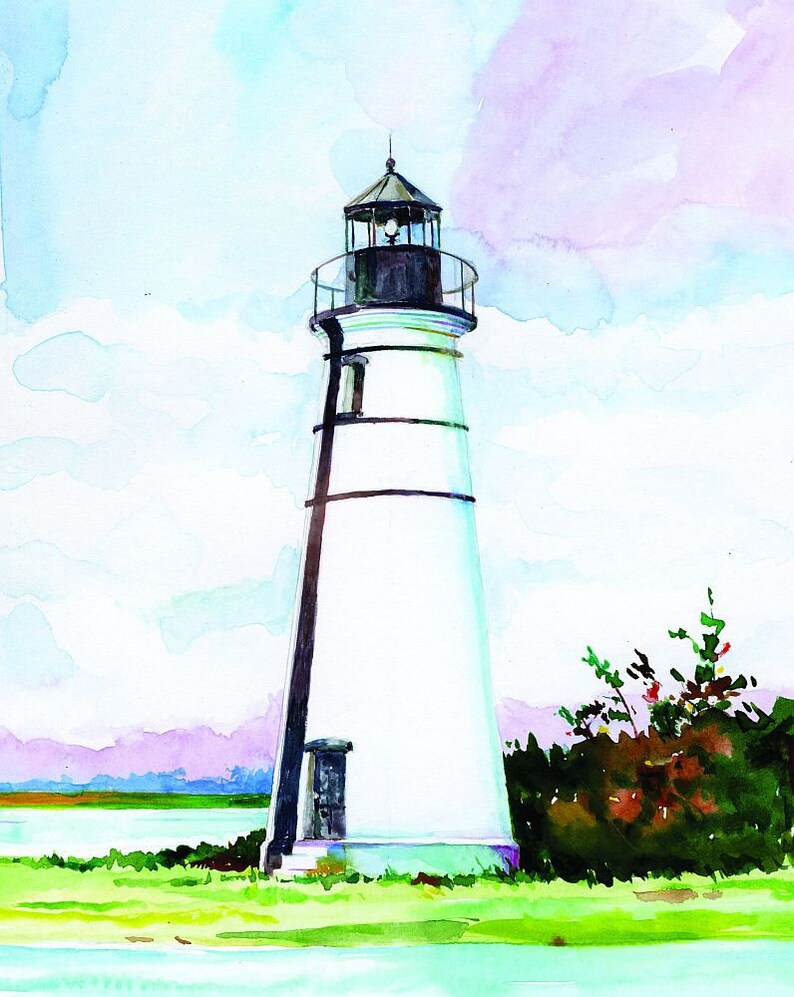 Tchefuncte River Lighthouse Lake Pontchartrain Maritime | Etsy