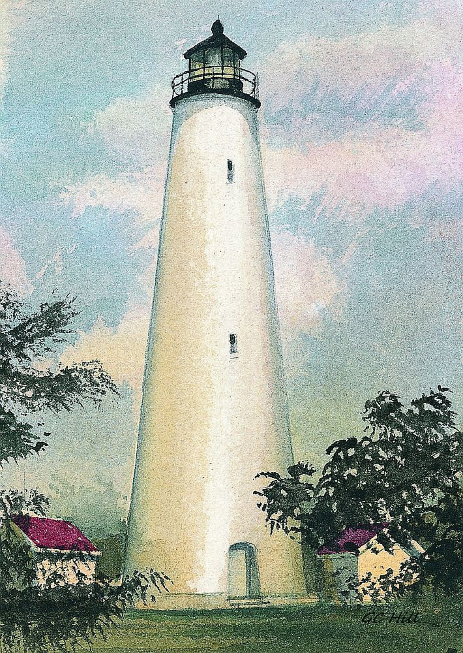Georgetown Lighthouse Winyah Bay SC. White Tower Pink - Etsy