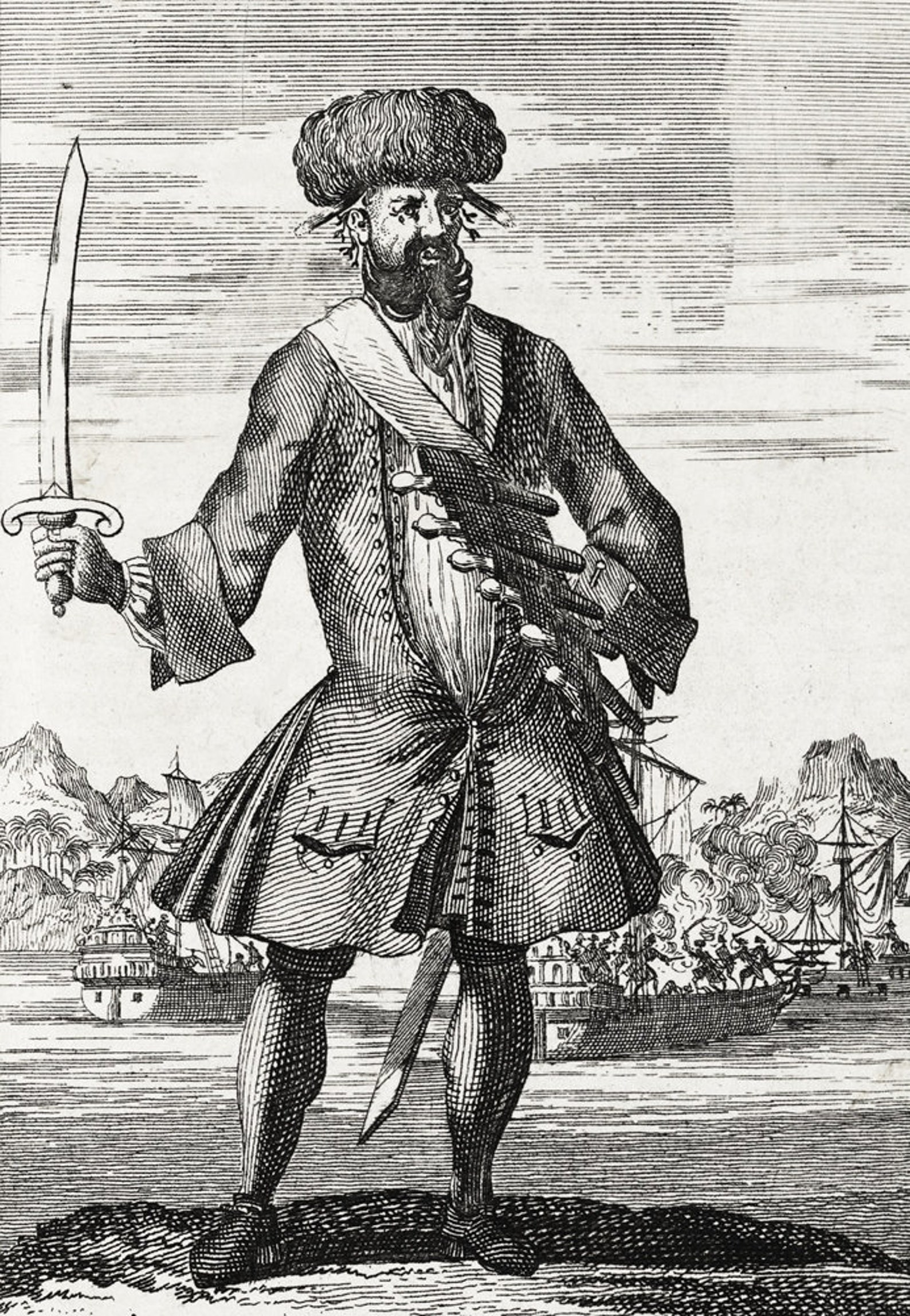 Blackbeard Notecard Set. Vintage 18c B&w Illustrations of - Etsy