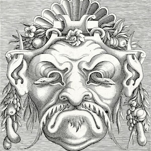 Fierce Grotesque Masks Vintage Art Printable Coloring Pages. 6 Weird ...