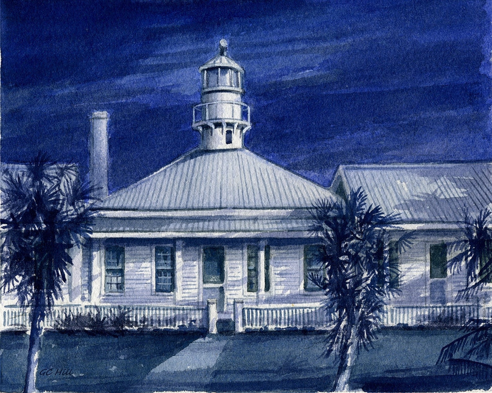 Cedar Keys Lighthouse Florida. Night on Seahorse Key. Gerald | Etsy