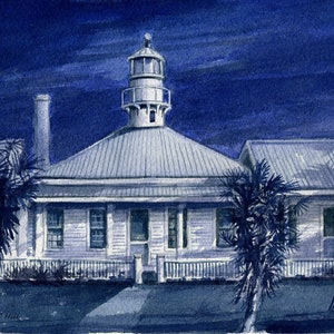 Cedar Keys Lighthouse Florida. Night on Seahorse Key. Gerald - Etsy