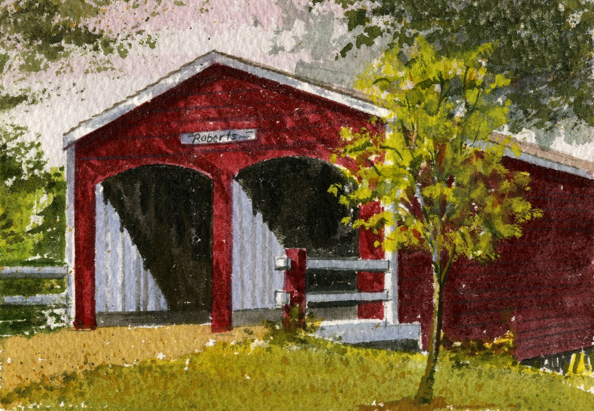 Roberts Covered Bridge Eaton Ohio. Unusual Red - Etsy