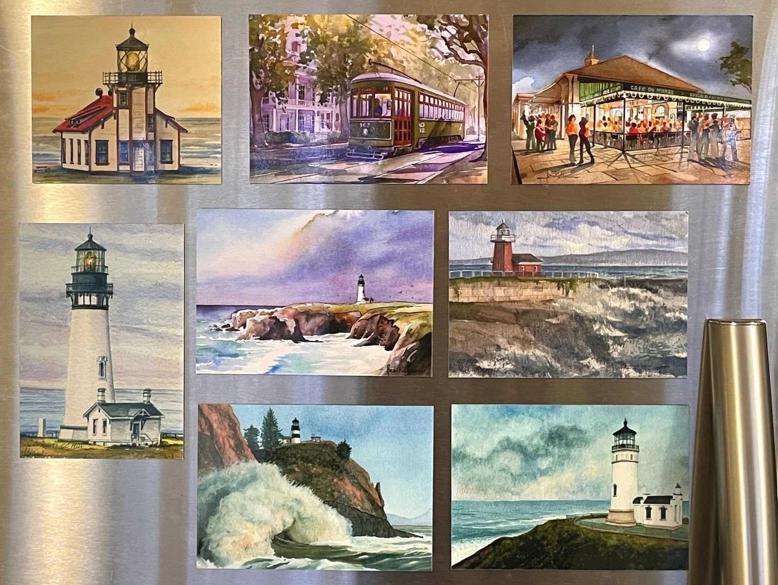 Cape Disappointment Lighthouse Fridge Magnet 3.5x5". Giant Wave ...