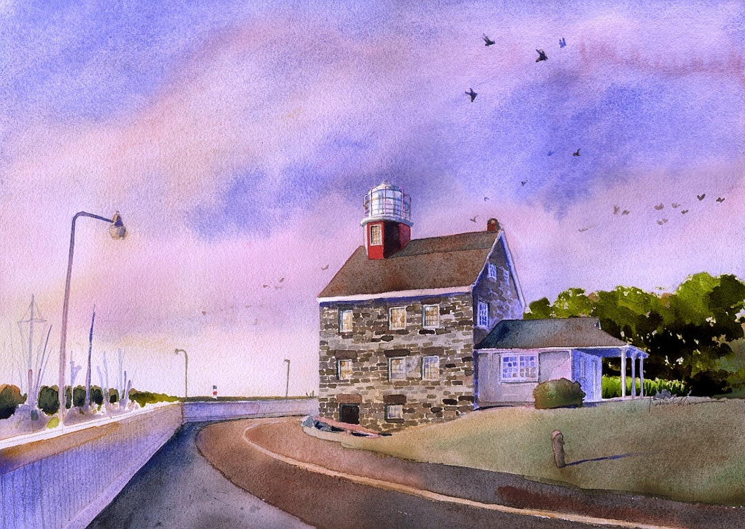 Selkirk Lighthouse Sunset, Salmon River Marina, Lake Ontario, Upstate ...