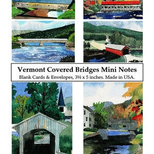 Vermont Covered Bridges Mini Notes Collection. Watercolor Paintings of ...