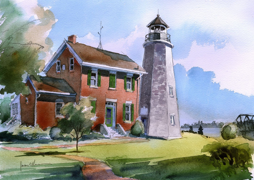 Charlotte-genesee Lighthouse, Lake Ontario, Rochester, New York. White ...