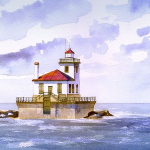 Oswego Harbor West Pierhead Lighthouse, Lake Ontario, New York. James ...