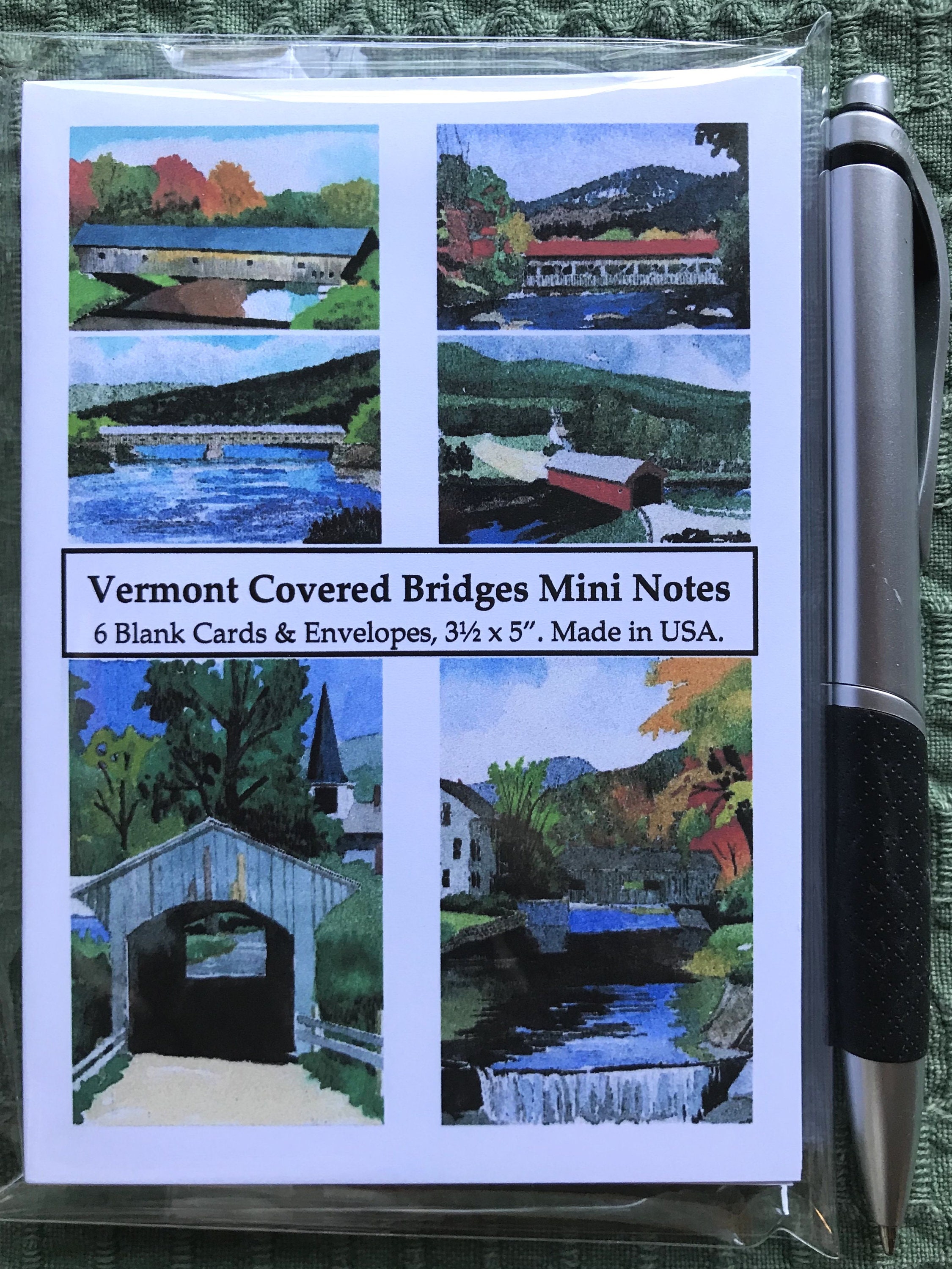 Vermont Covered Bridges Mini Notes Collection. Watercolor | Etsy