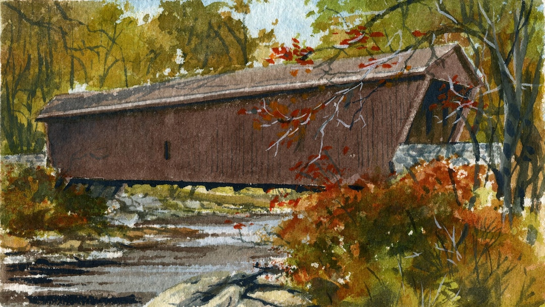 Jericho Covered Bridge, Kingsville, Maryland. Rustic Bridge in Early ...