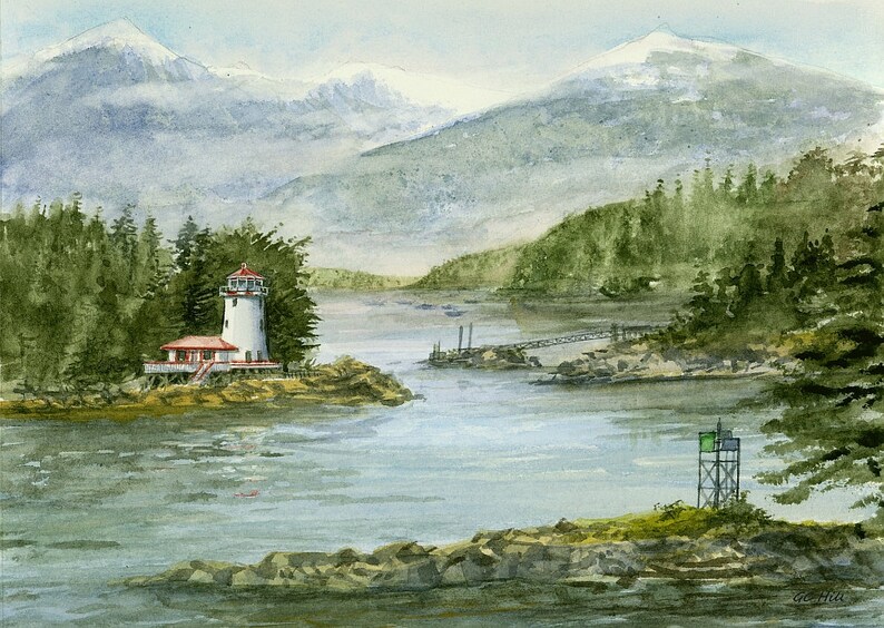 Rockwell Lighthouse Sitka Alaska. Dreamy Landscape of Island | Etsy